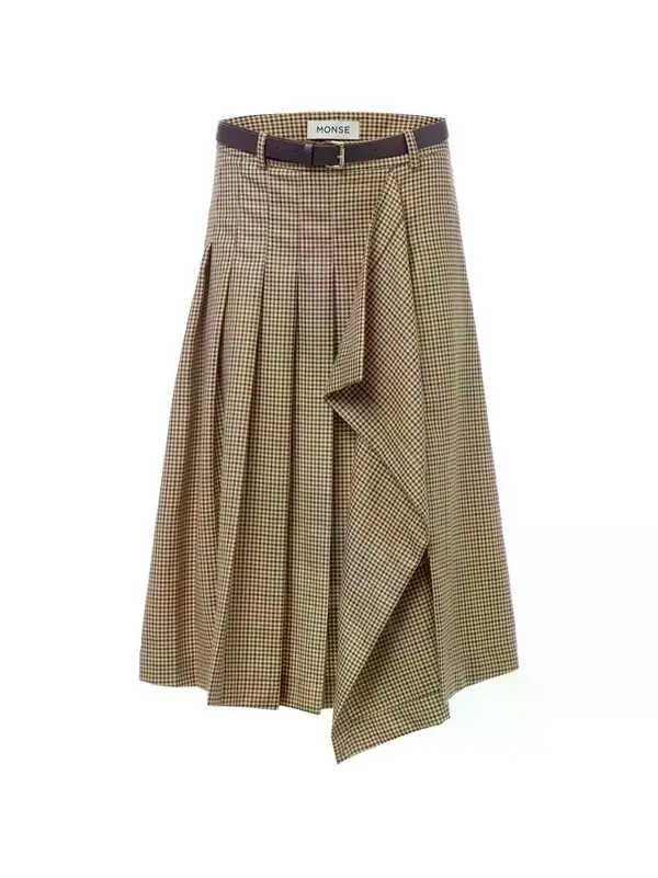 Monse Pleated Wrap Midi Skirt - Brown