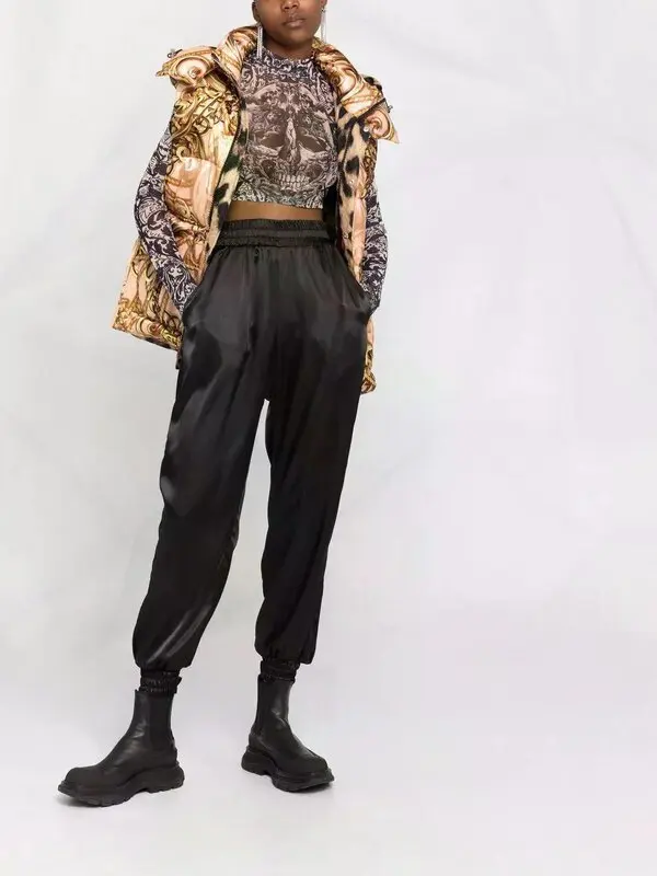 Philipp Plein Baroque Print Cropped Top - Neutrals