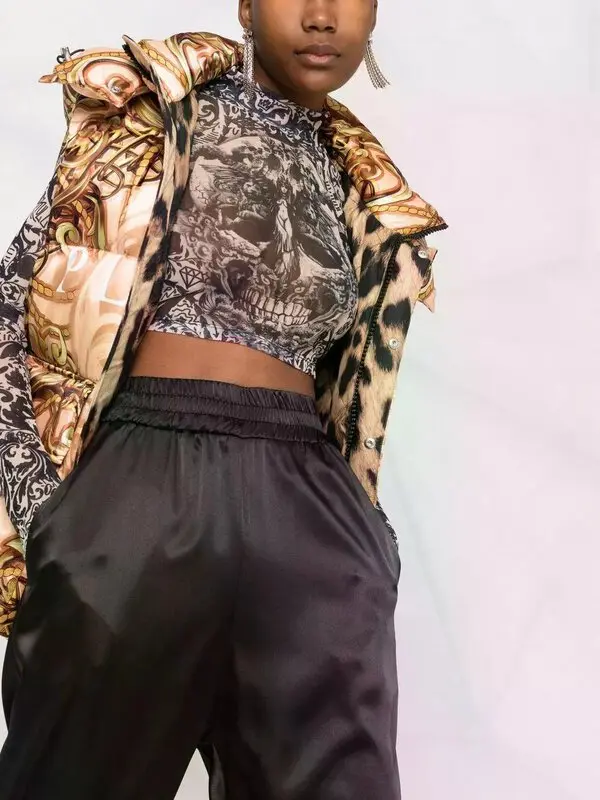 Philipp Plein Baroque Print Cropped Top