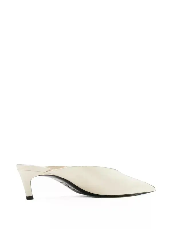 Schutz Pointed-toe Leather Mules - White