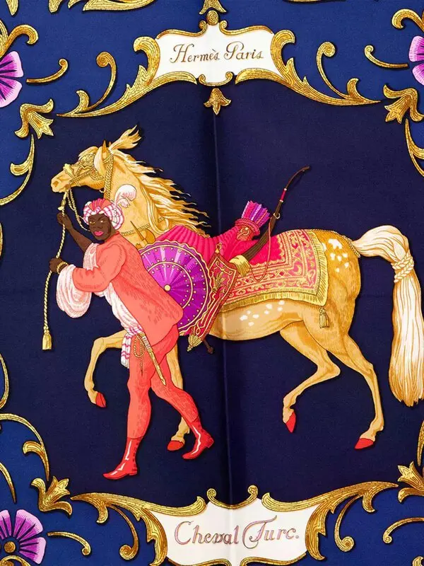 Hermès 1980-2000 Cheval Turc Silk Scarf 90 Scarves