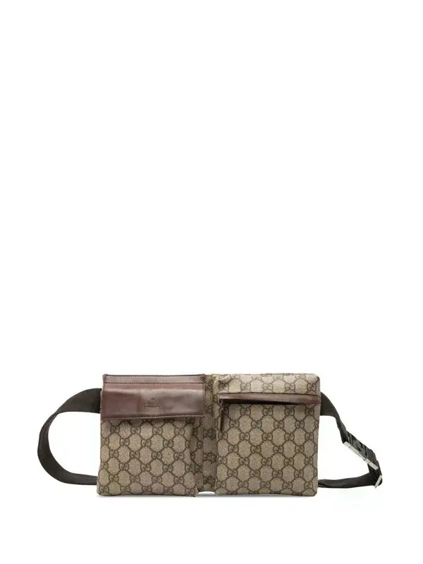 Gucci Gg Supreme Double Pocket Belt Bag