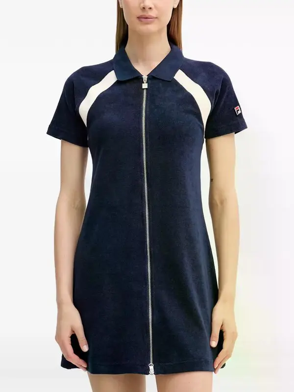 FILA Belfiore Terrycloth Zip-up Polo Mini Dress - Blue