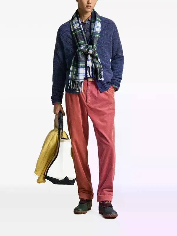 Polo Ralph Lauren Wool-cashmere Jumper With Suede Elbow Patches - Blue