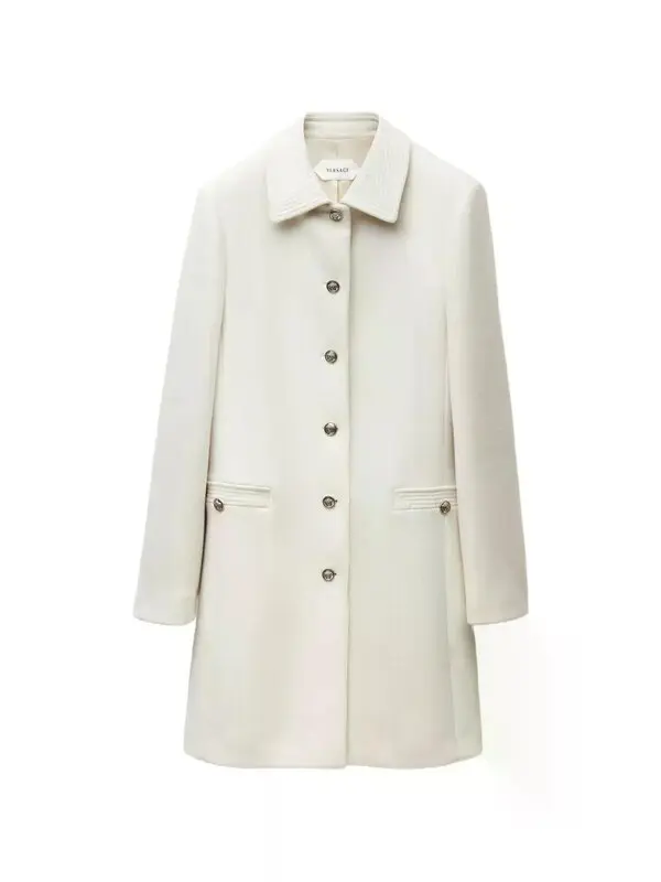 Versace Double-wool Coat - Neutrals