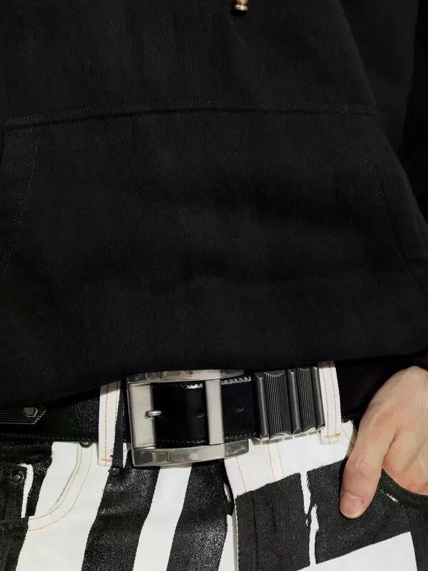 Versace Leather Belt With Metal Detailing