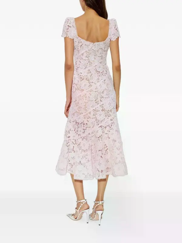 SELF-PORTRAIT Floral Lace Midi Dress