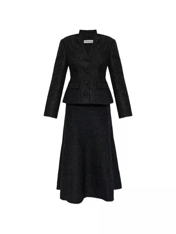 SELF-PORTRAIT Metallic-effect Bouclé Midi Dress