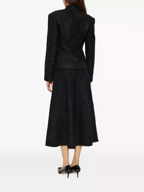 SELF-PORTRAIT Metallic-effect Bouclé Midi Dress