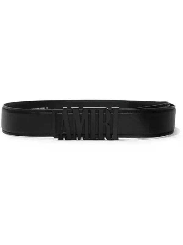 Amiri Logo-lettering Leather Belt - Black