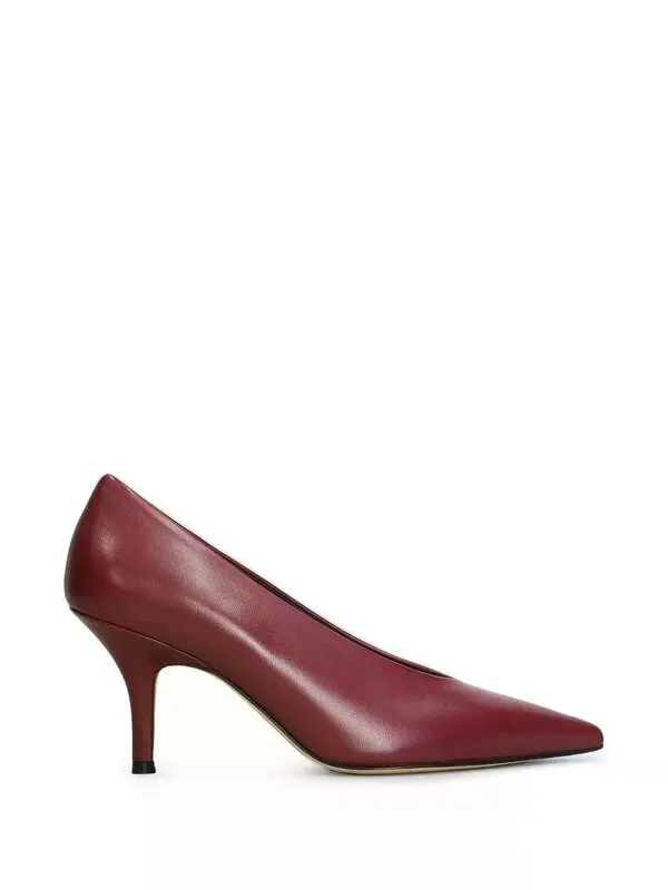 THE SELLER Pointed-toe Leather Stiletto Pumps - Red