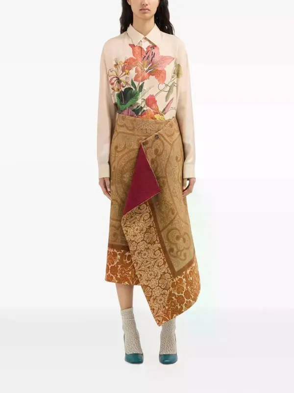 PIERRE-LOUIS MASCIA Paisley-motif Wrap Skirt