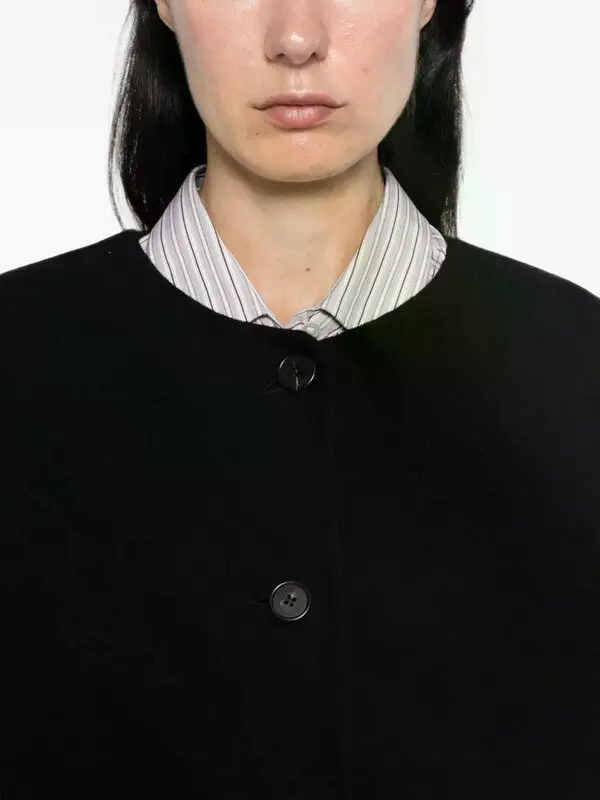 THE ROW Collarless Button-up Coat