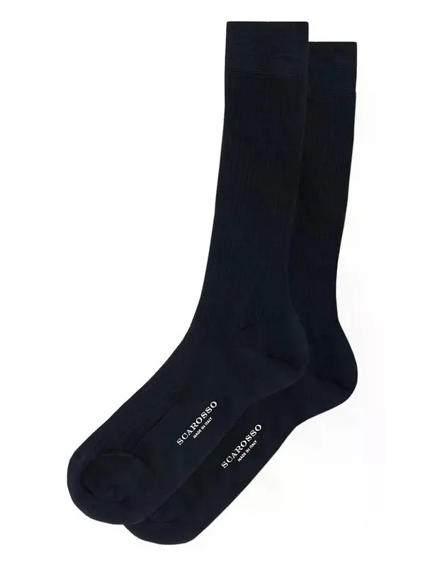 SCAROSSO Ribbed Knit Crew Socks