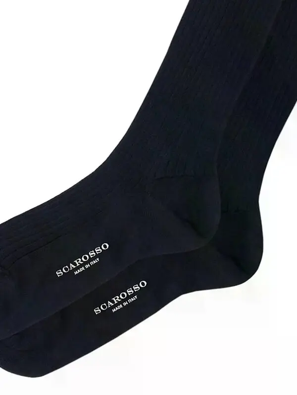 SCAROSSO Ribbed Knit Crew Socks