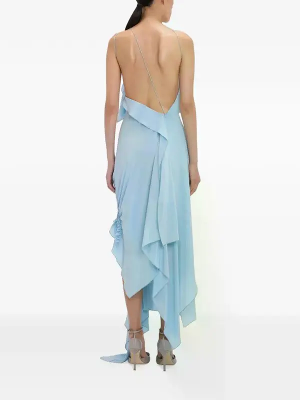 Victoria Beckham Asymmetrical Halterneck Midi Dress