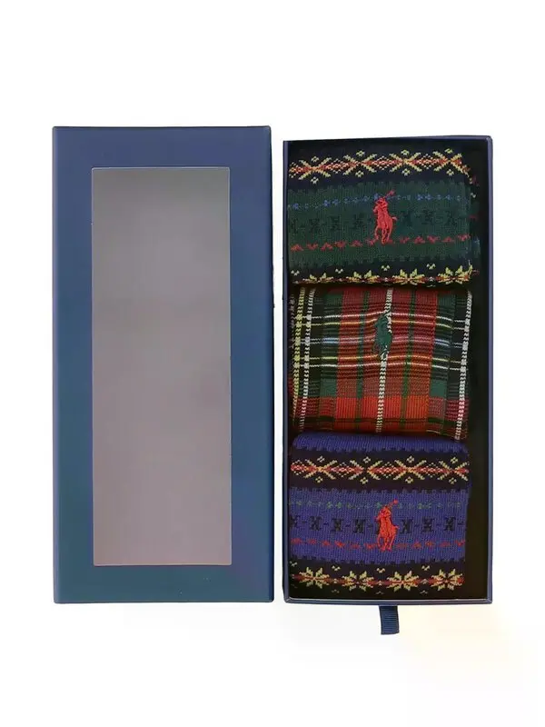 Polo Ralph Lauren Fair Isle Socks With Pony Motif - Red