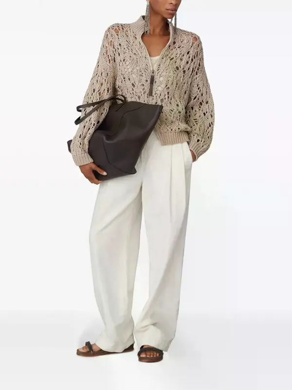 Brunello Cucinelli Round-neck Silk Top