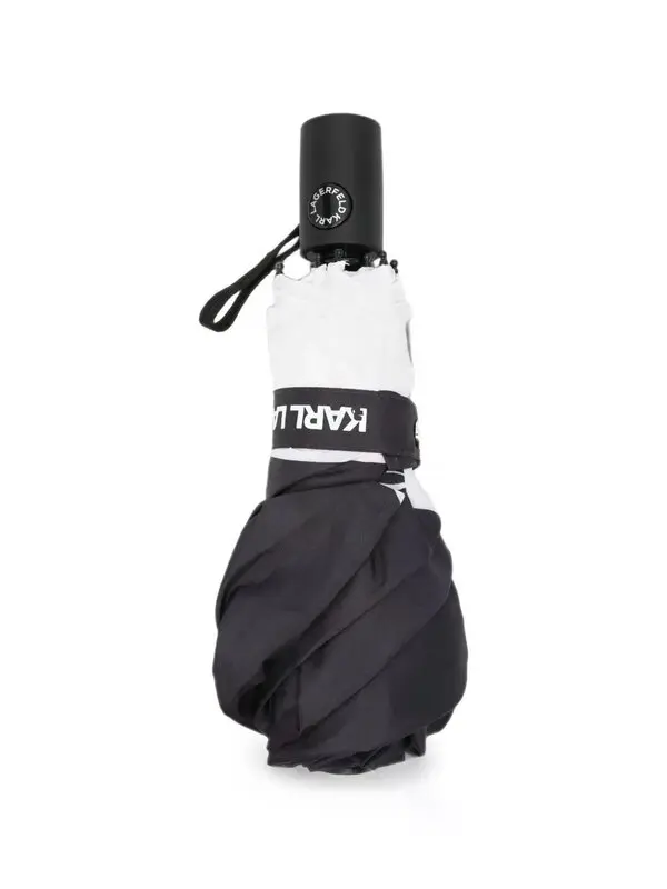 Karl Lagerfeld K Autograph Bicolor Umbrella - Black