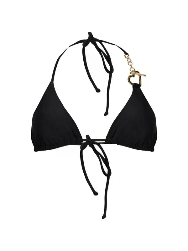 Moschino Heart-motif Chain-link Bikini Top - Black