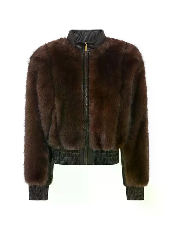 Zimmermann Valiant Faux-fur Panelled Jacket - Brown
