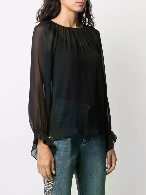 Philipp Plein Poet-sleeve Blouse - Black