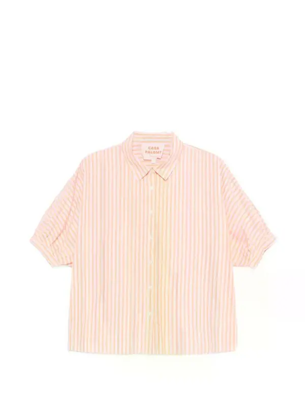 MAISON123 Domenico Striped Short-sleeve Shirt - Orange
