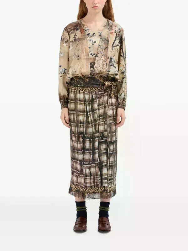 PIERRE-LOUIS MASCIA Aloe Draped Midi Skirt
