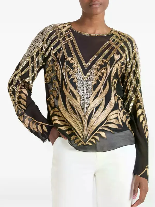TEMPERLEY LONDON Horatio Sequin Embellished Blouse
