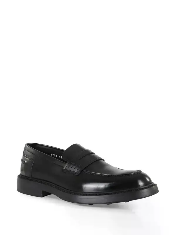 DOUCAL'S Leather Penny Loafers - Black