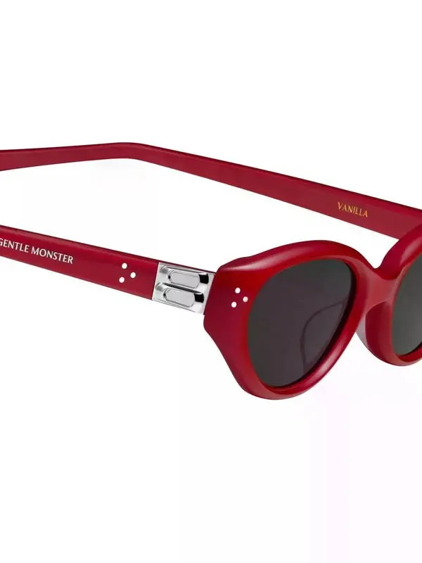 GENTLE MONSTER Rivet Embellishment Geometric Frame Sunglasses