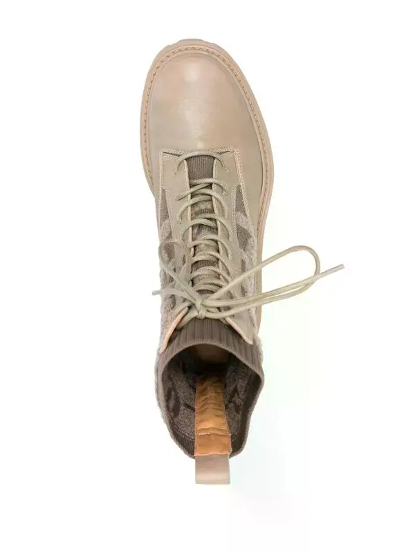 TOD'S Shearling-logo Combat Boots
