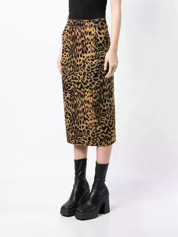 Stella McCartney Textured Leopard-print Skirt