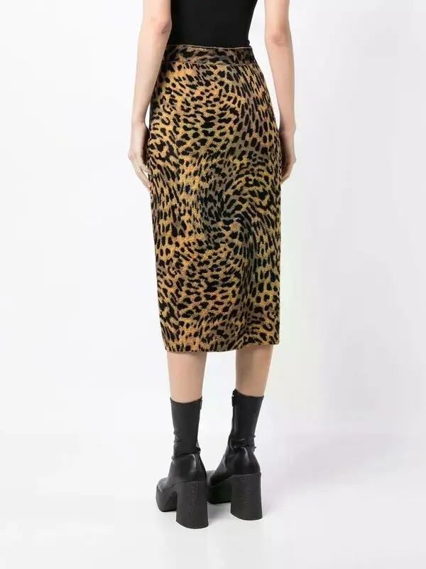Stella McCartney Textured Leopard-print Skirt