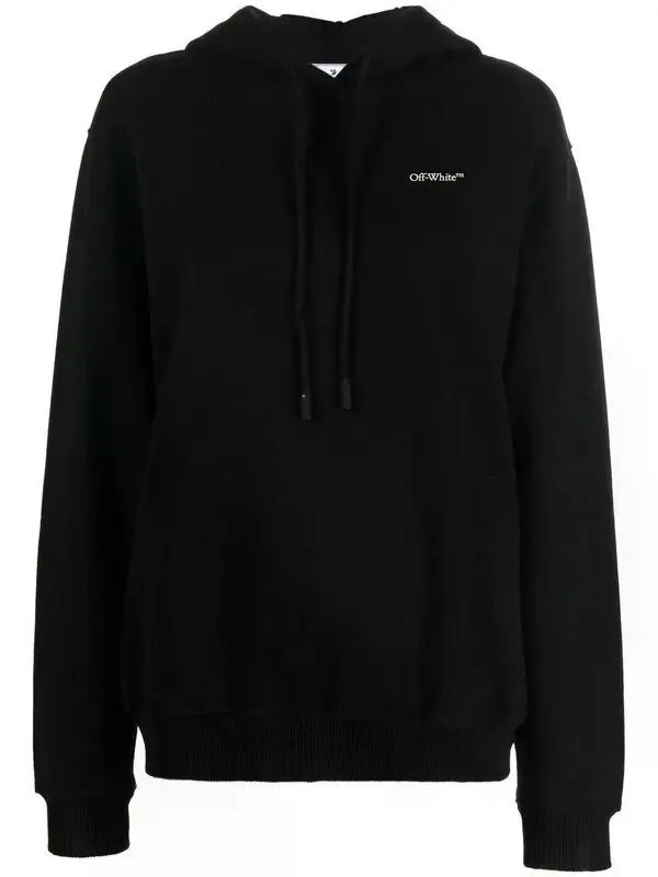 Off-White Arrows-print Drawstring Hoodie - Black