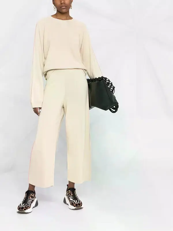 Stella McCartney Single-stripe Rib-trim Jumper - Neutrals