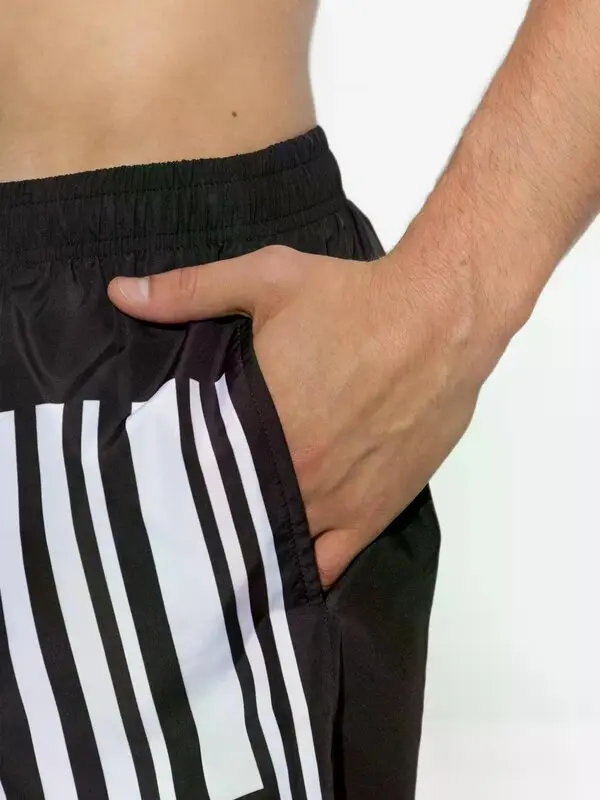 Moschino Barcode Logo-print Swim Shorts - Black