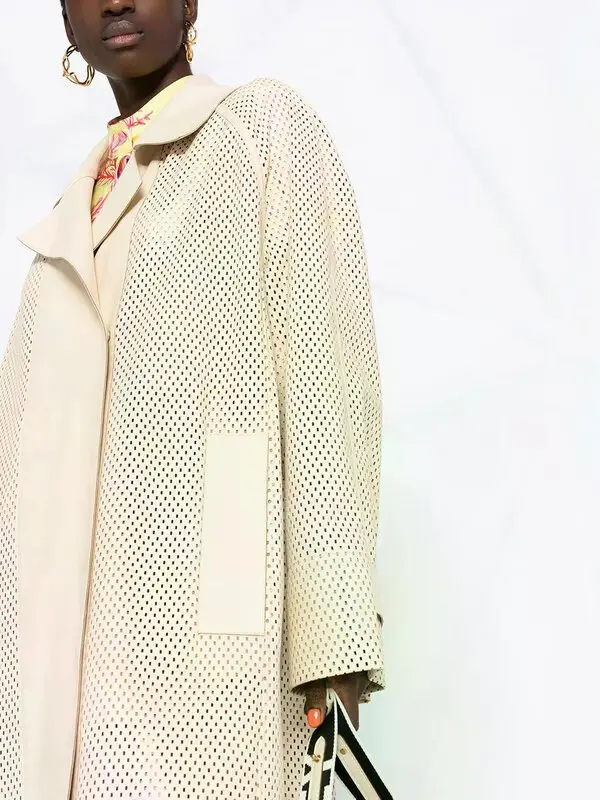 Stella McCartney Faux-leather Perforated Coat