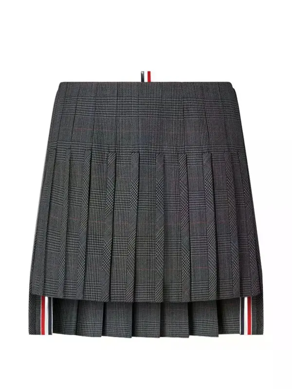 Thom Browne High Twist Wool Pleated Mini Skirt