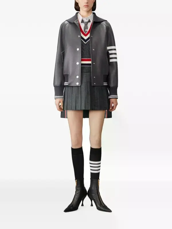 Thom Browne High Twist Wool Pleated Mini Skirt