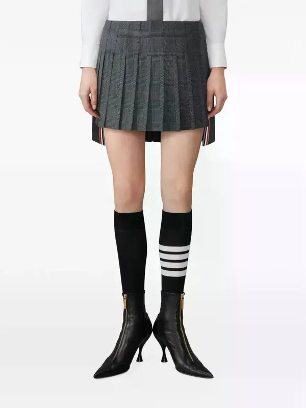 Thom Browne High Twist Wool Pleated Mini Skirt