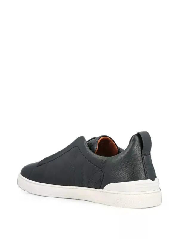 Zegna Navy Deerskin Triple Stitch™ Sneakers