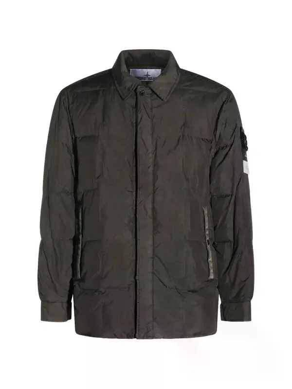 Stone Island Crinkle Reps Ny Quilted Coat - Grey
