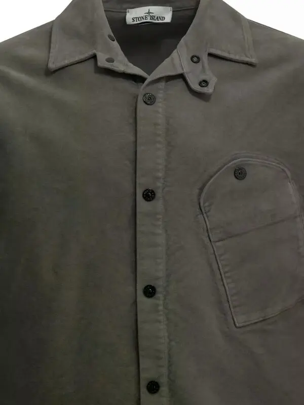 Stone Island Logo-patch Chest-pocket Shirt