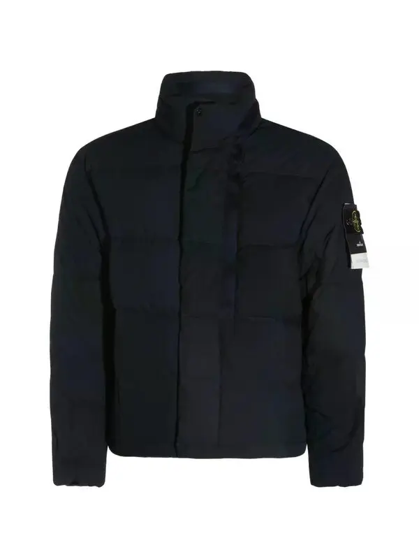 Stone Island Logo-patch Quilted Padded Jacket - Blue