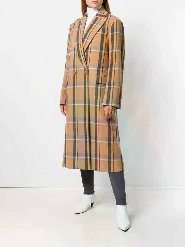 Stella McCartney Check Double Breasted Coat