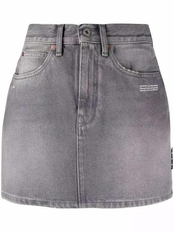 Off-White Logo-print Denim Skirt