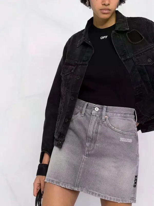 Off-White Logo-print Denim Skirt