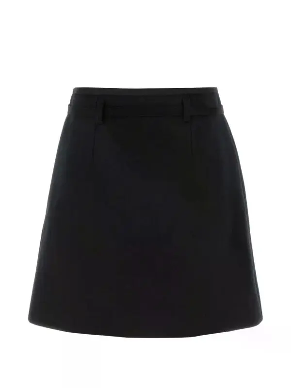 Prada Belted Zip-front Mini Skirt