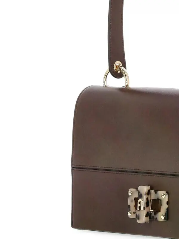 Furla Tortoiseshell-effect Logo-plaque Shoulder Bag - Brown